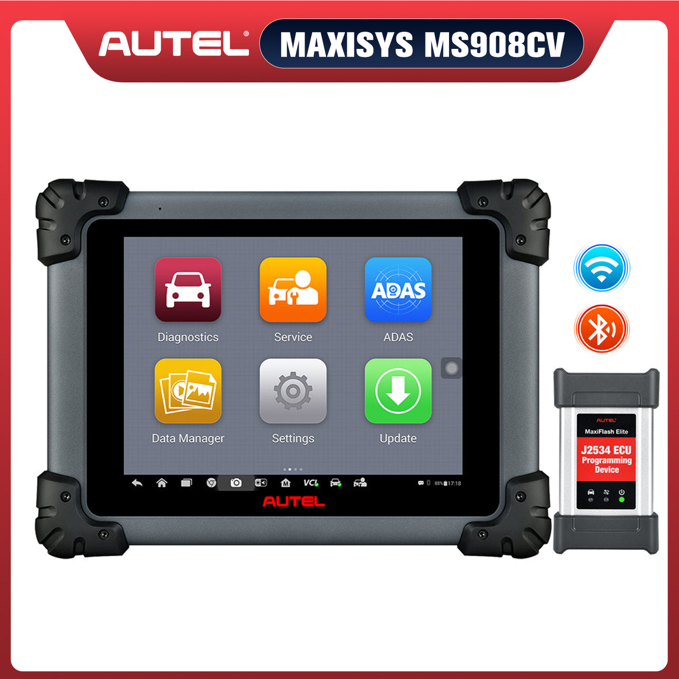 Autel Maxisys MS908CV Heavy Duty Diagnostic Scanner Truck Scann Tool ...